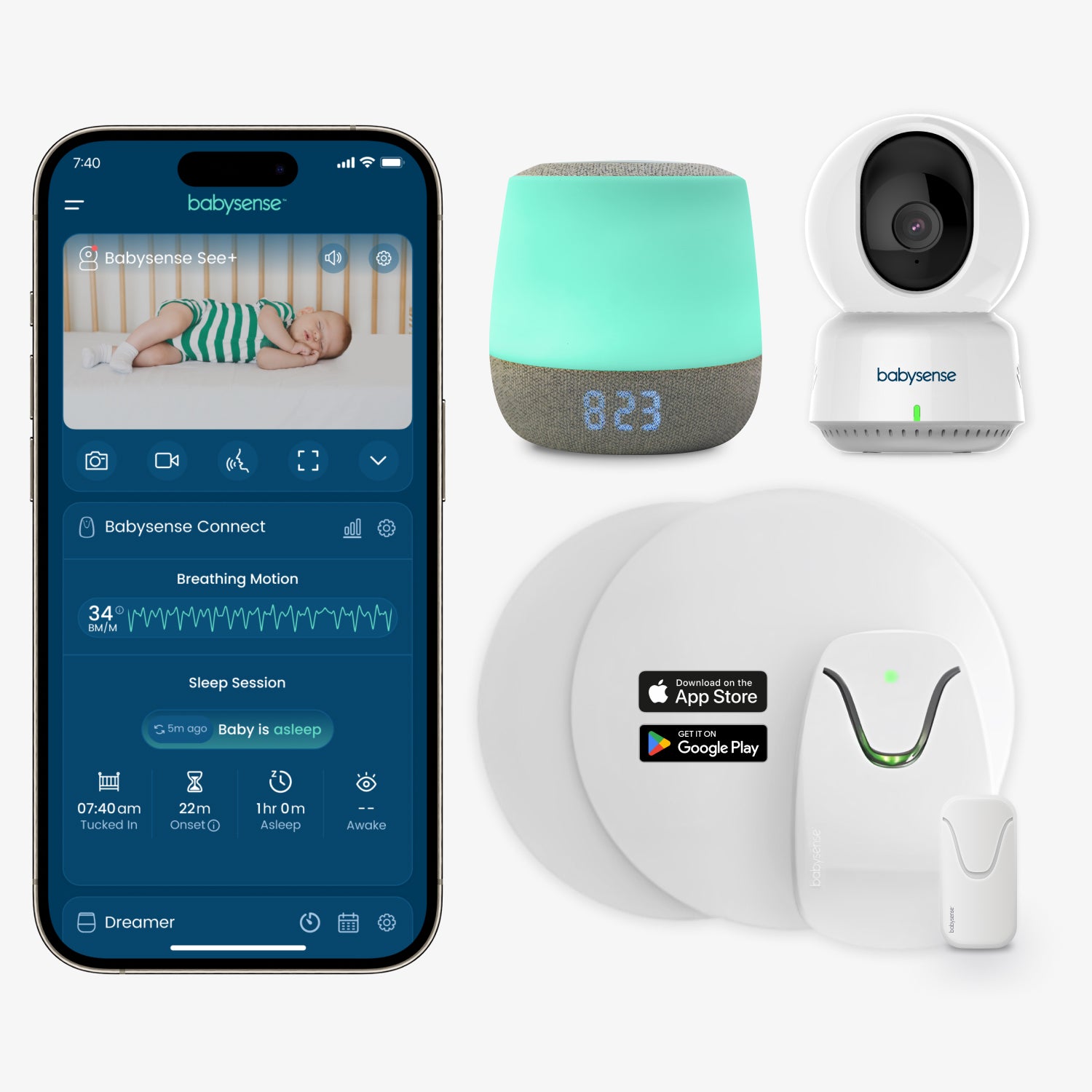 Smart Nursery Baby Monitors: Screen, App, Sound & Light | Baybsense