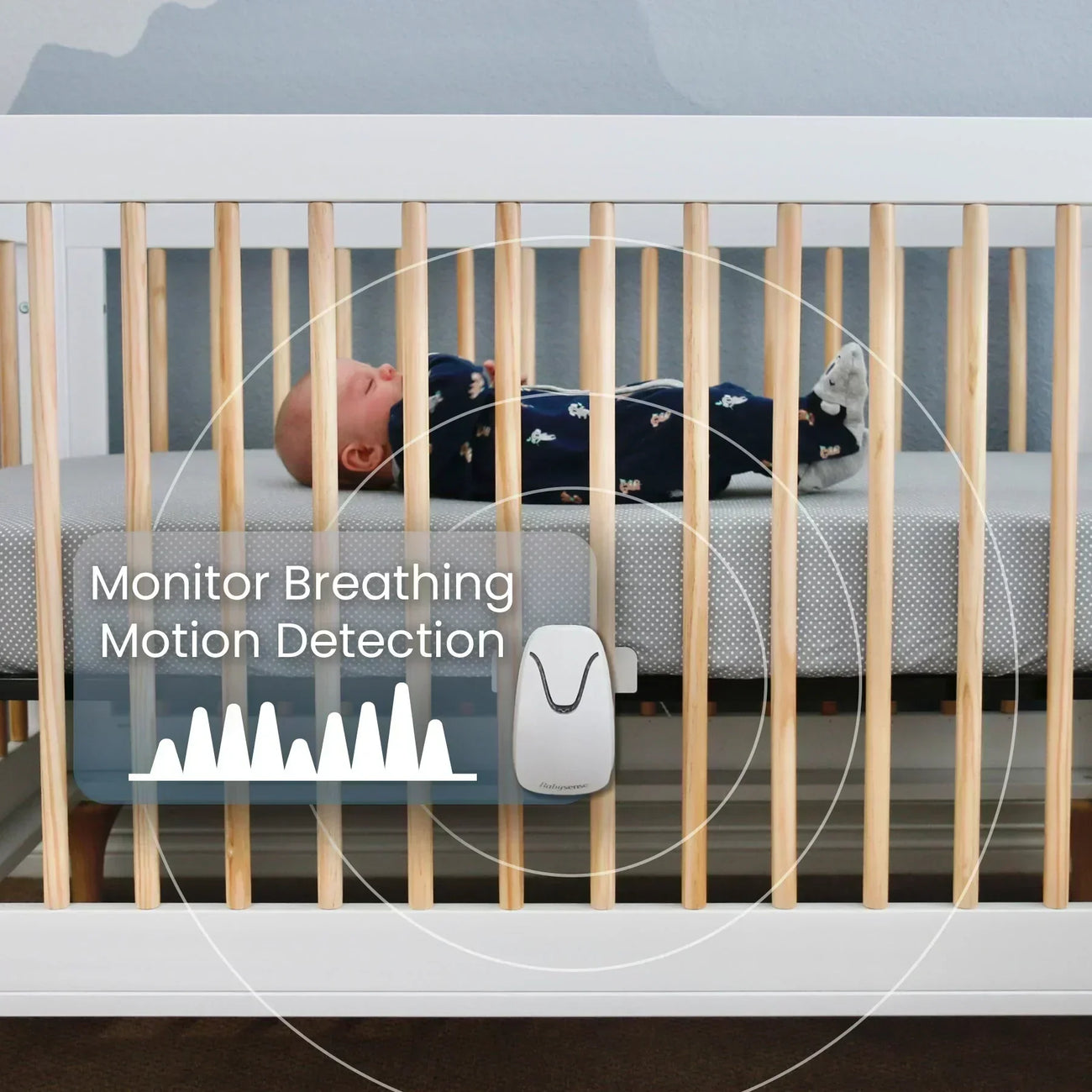 Babysense 7 - Baby Monitor with Breathing Motion Detection & Safety Al