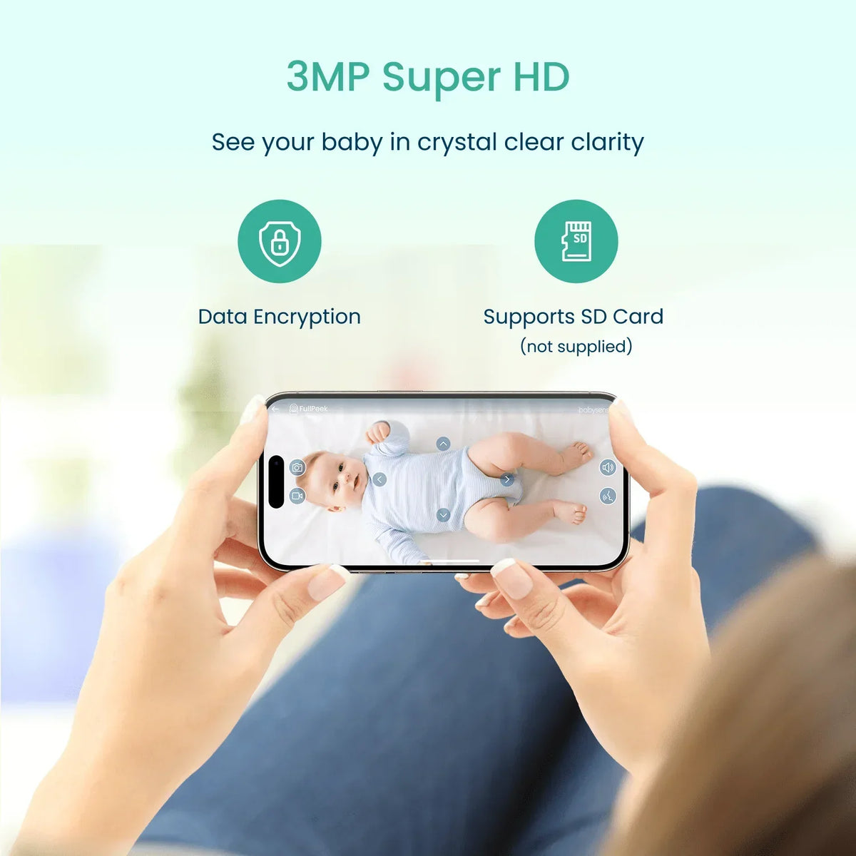 Babysense FullPeek Smart WiFi Baby Monitor with 3MP Super HD Camera