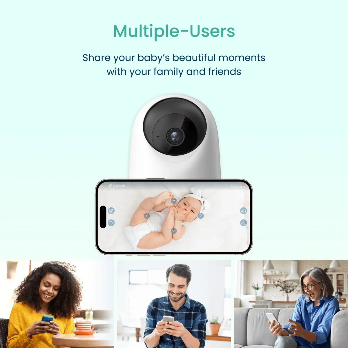Babysense FullPeek Smart WiFi Baby Monitor with 3MP Super HD Camera