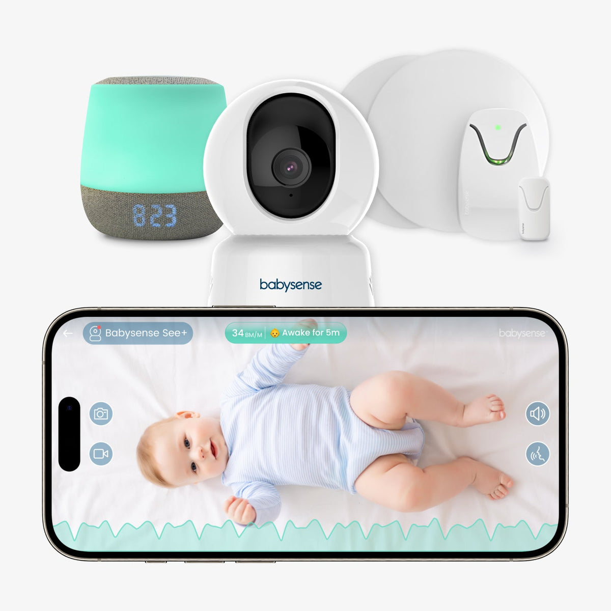 Babysense Smart Nursery: Video Baby Monitor, Breathing Motion Sleep Mo