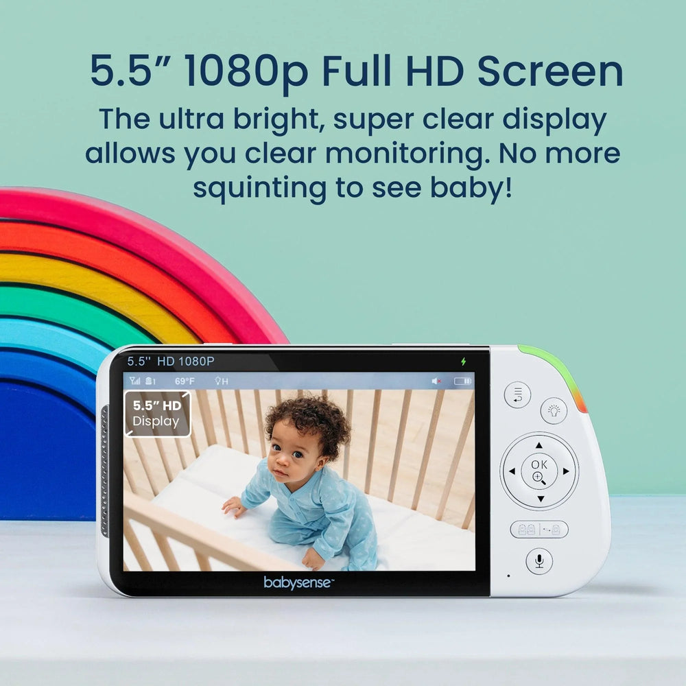 Babysense Max View: Video Baby Monitor with 2 Cameras, Split Screen ...